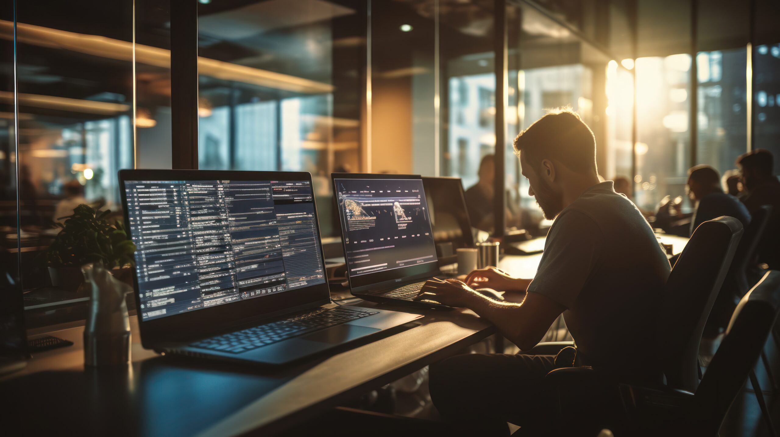 A Scene Showcasing A Team Of Software Developers Coding Collaborating And Testing Applications